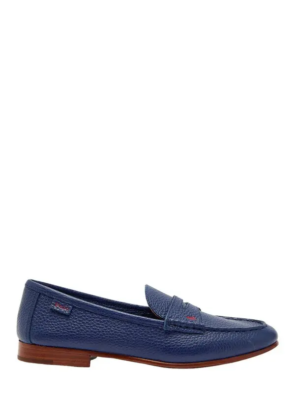Polo Ralph Lauren Logo Pebbled Leather Loafers - Black