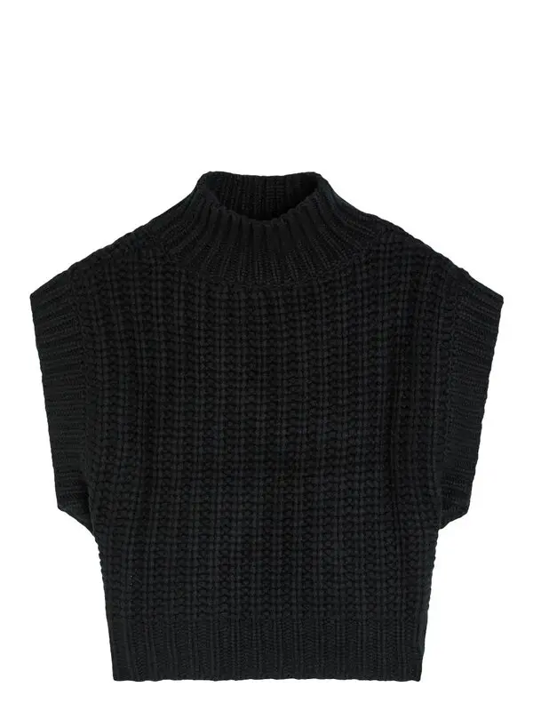 SKIIM Chunky Ribbed-knit Cashmere Vest - Black