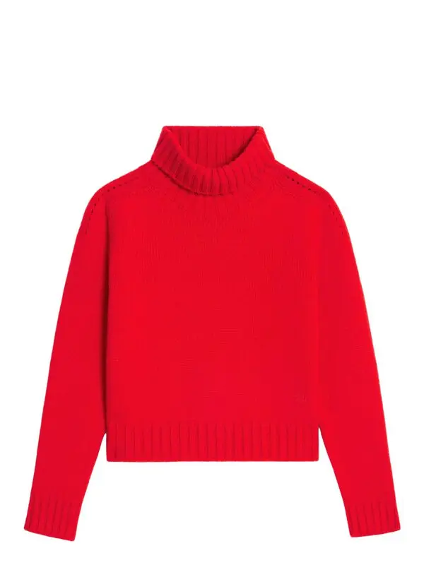 Celine Seamless Cashmere Turtleneck Sweater - Bright Red