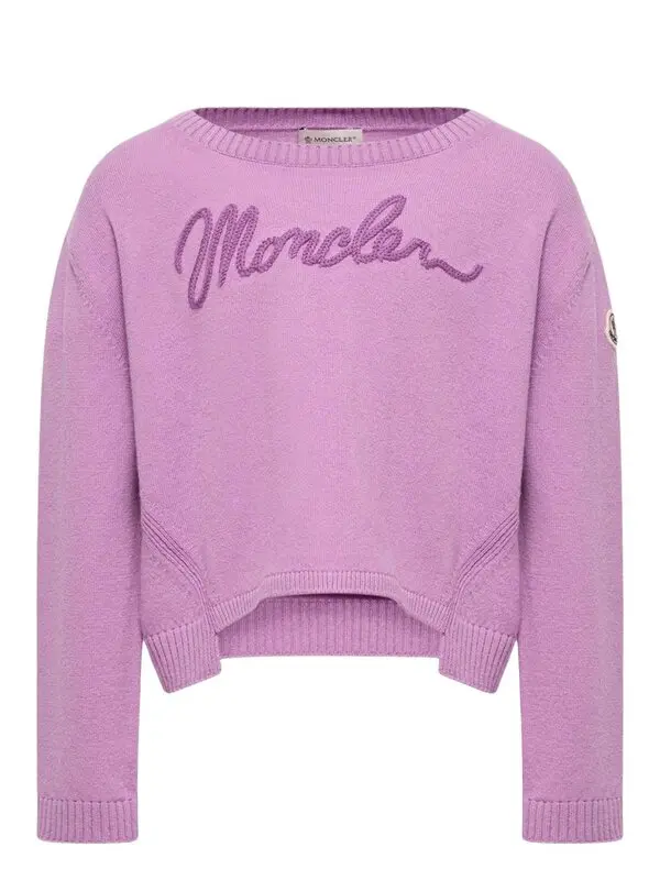Moncler Wool And Cashmere Logo Sweater - Lavender