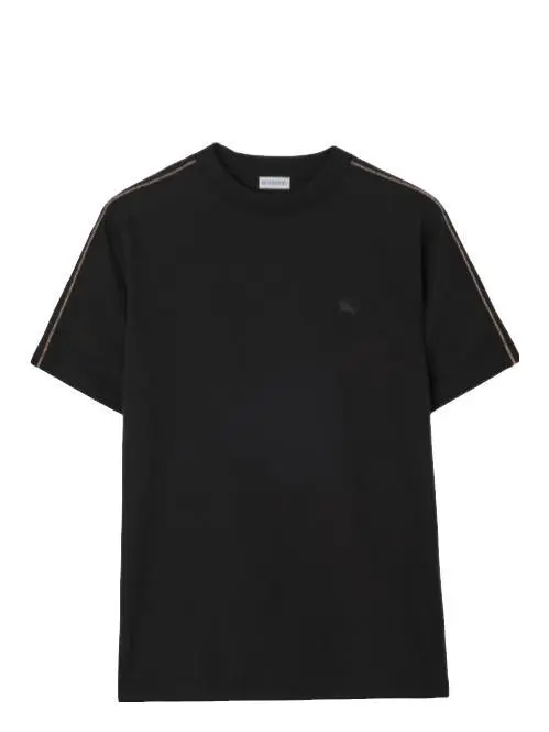 Burberry Check Piping Crewneck T-shirt - Black