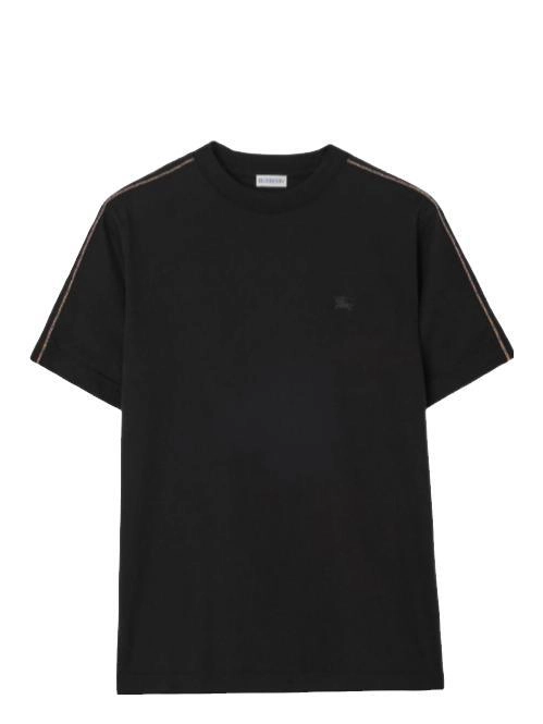Burberry Check Piping Crewneck T-shirt - Black
