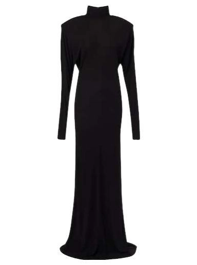 Stella McCartney Crepe Jersey Gown With Detachable Shoulder Pads - Black