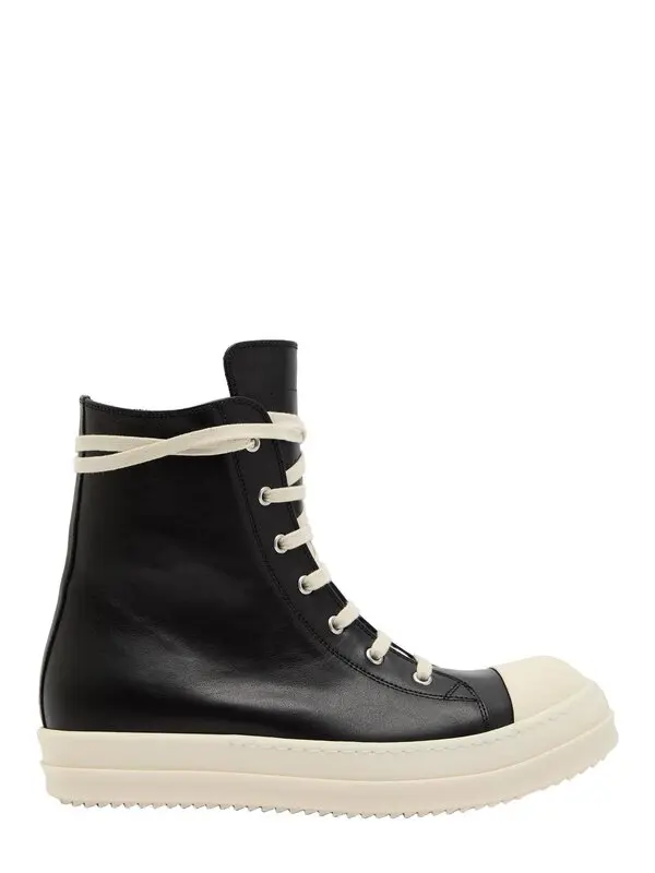 Rick Owens Leather High-top Sneakers - Black