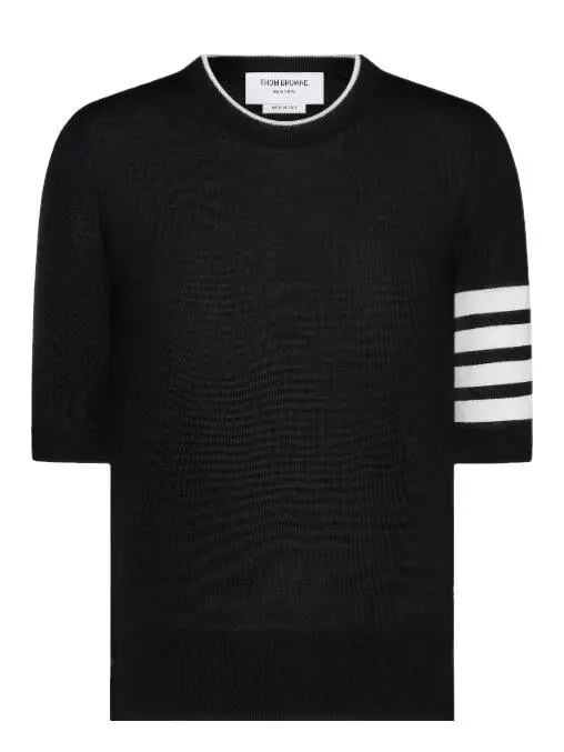 Thom Browne 4-bar Short Sleeve T-shirt - Black