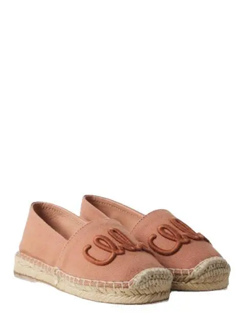 Chloé Logo Leather-trimmed Espadrilles - Nude