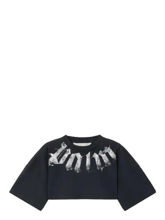 Palm Angels Logo Cropped T-shirt - Black