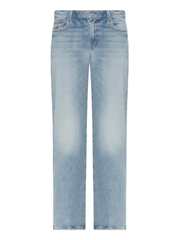 MOTHER Mid Rise Rambler Jeans With Heart Detail - Blue