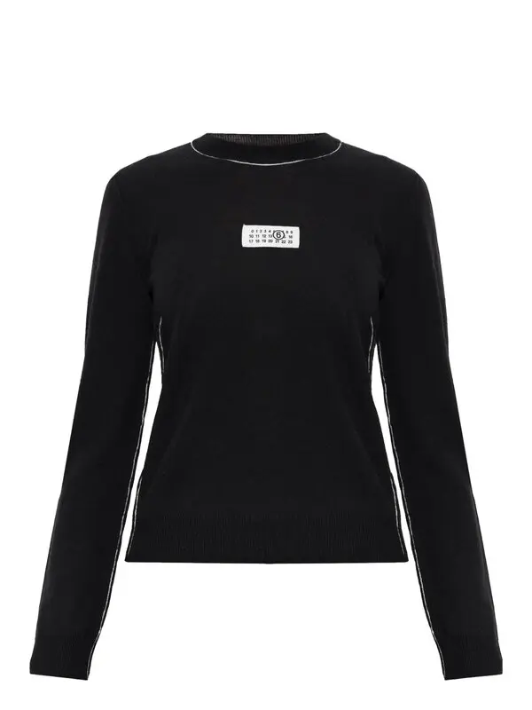 MAISON MARGIELA Logo Knit Sweater - Black