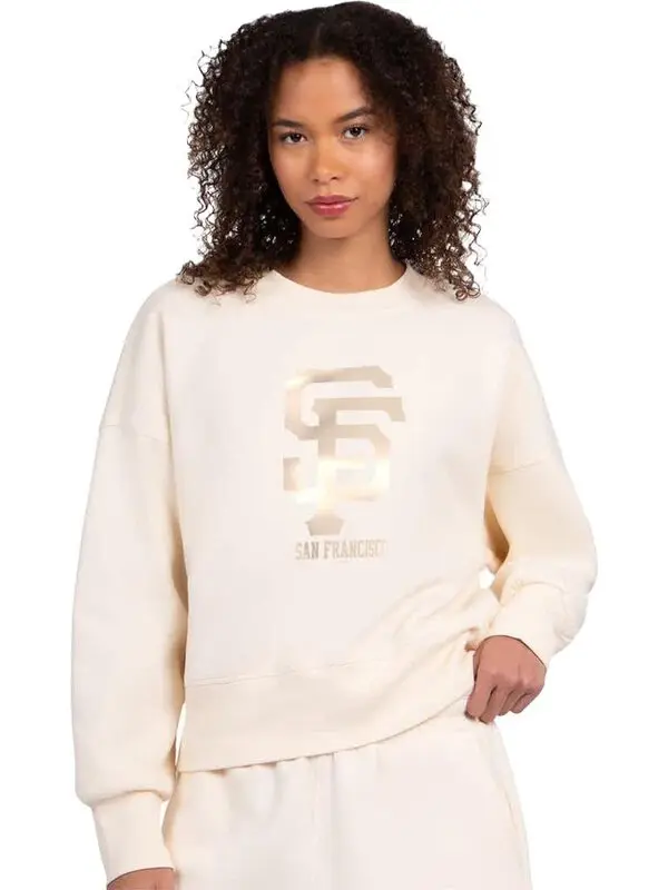 STARTER San Francisco Giants Pastels Boxy Fleece Sweatshirt By - Cream