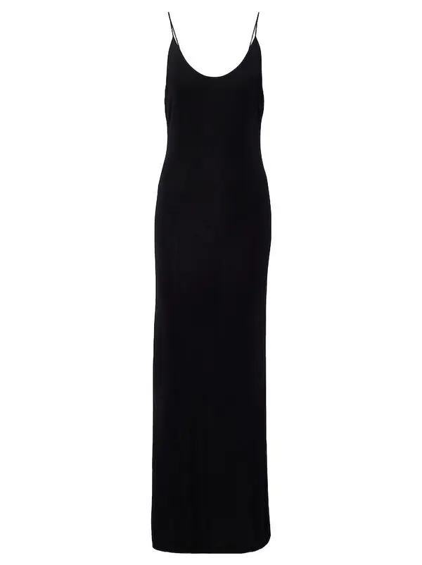 Saint Laurent Jersey Maxi Dress - Black