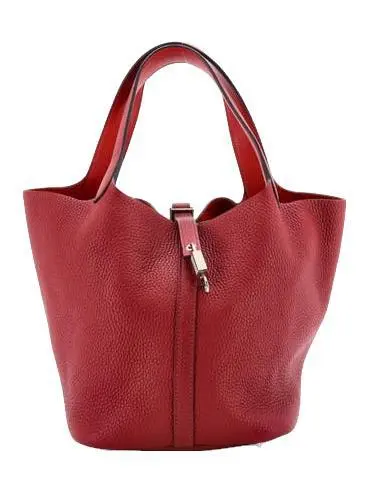 Hermès Eclat Picotin Lock Bag Clemence Mm - Red