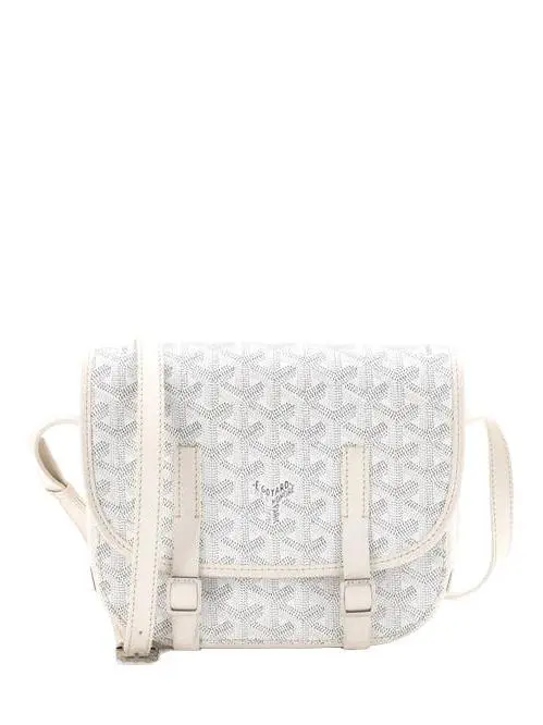 Goyard Belvedere Messenger Bag Coated Canvas With Leather Pm - White