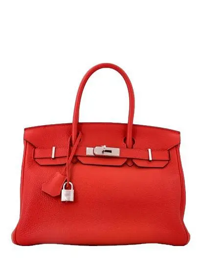 Hermès Birkin Handbag Togo With Palladium Hardware 30 - Red