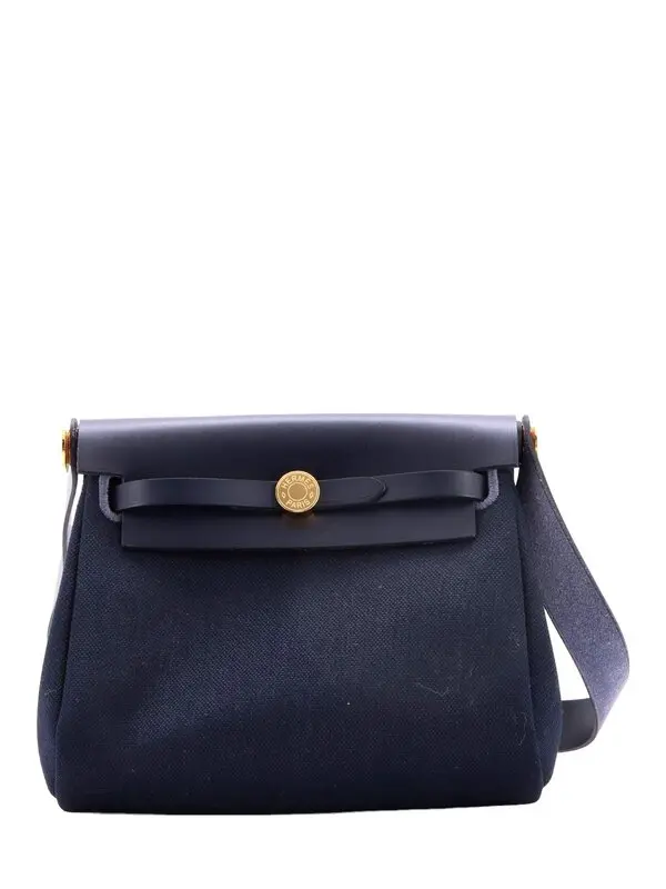 Hermès Herbag Zip Toile And Leather 20 - Blue
