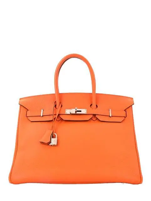 Hermès Birkin Handbag Togo With Palladium Hardware 35 - Orange