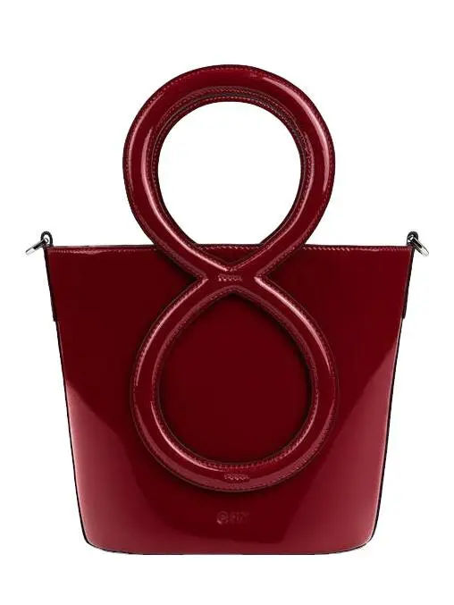 FINI Patent Leather Novelty Handbag With Adjustable Strap - Red