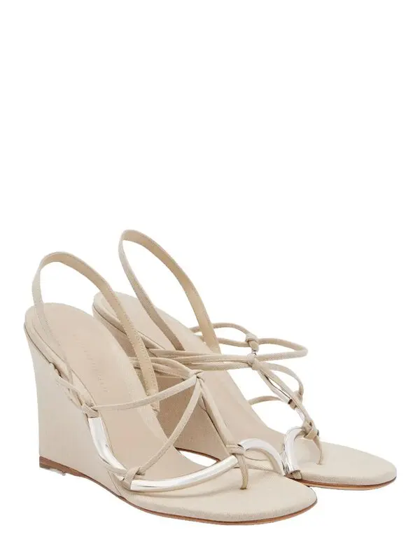 Christopher Esber Molten Wedge Thong Sandals - Beige