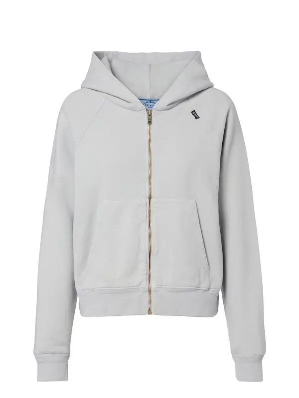 Prada Cotton Jersey Hoodie - Grey