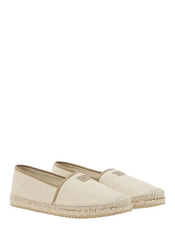 Dolce & Gabbana Embroidered Canvas Espadrilles - Beige