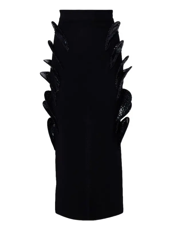 Maticevski Arching Sequined Embellished Pencil Skirt - Black
