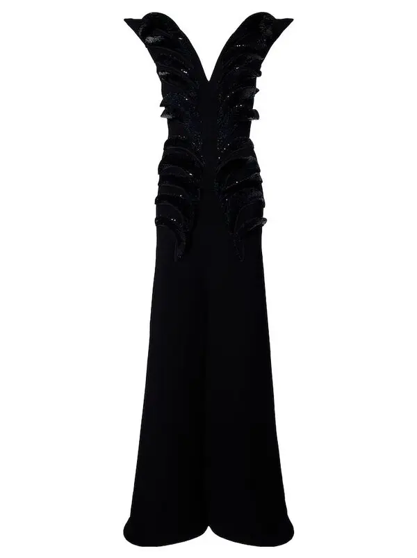 Maticevski Spearhead Embellished Gown - Black