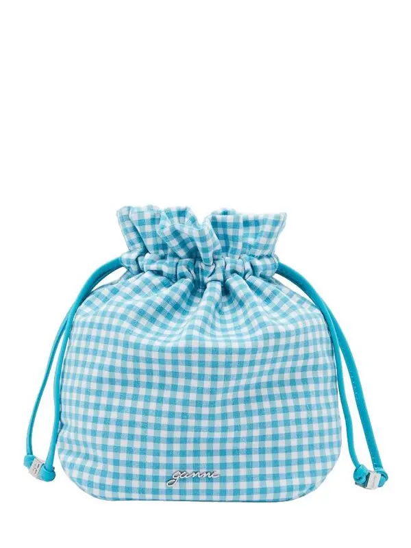 GANNI Checked Pouch - Blue