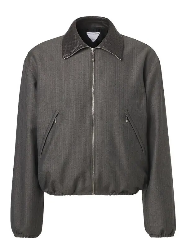 Bottega Veneta Intrecciato Wool And Mohair Blouson Jacket - Grey