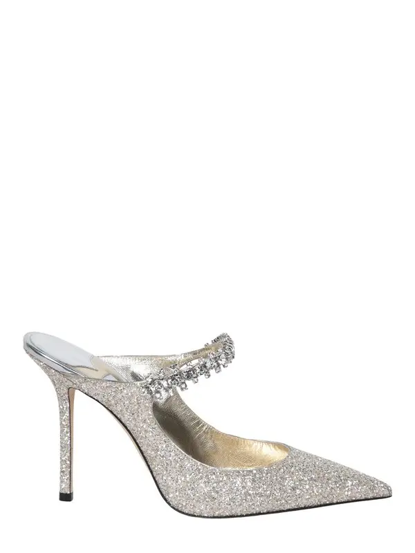 JIMMY CHOO Embellished Pointed High-heeled Sandals - Gray