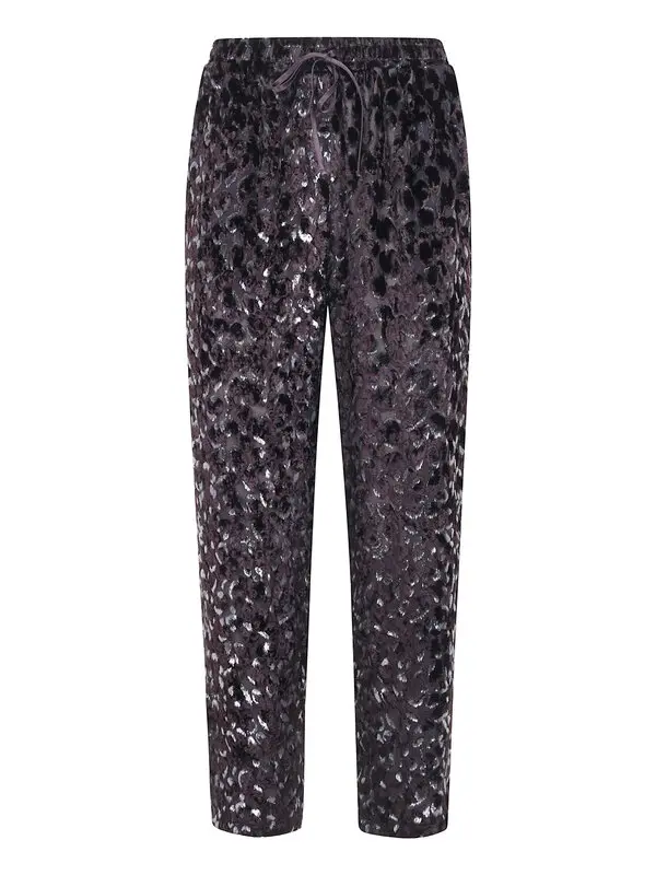 PIERRE-LOUIS MASCIA Viscose Silk Blend Printed Trousers - Brown