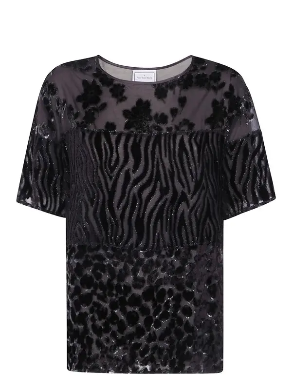 PIERRE-LOUIS MASCIA Patchwork T-shirt - Brown