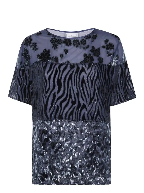 PIERRE-LOUIS MASCIA Patchwork T-shirt - Gray