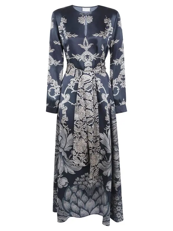 PIERRE-LOUIS MASCIA Printed Silk Maxi Dress - Black