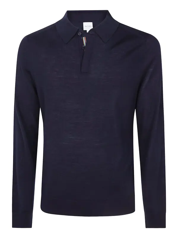 Paul Smith Sweater Long Sleeve Polo - Blue