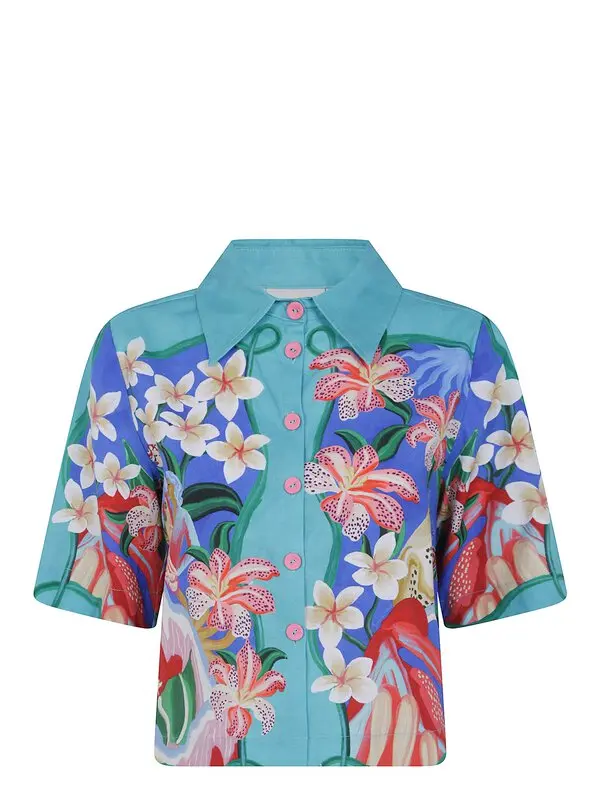 Farm Rio Garden Of Life" Short Sleeve Shirt - Multi