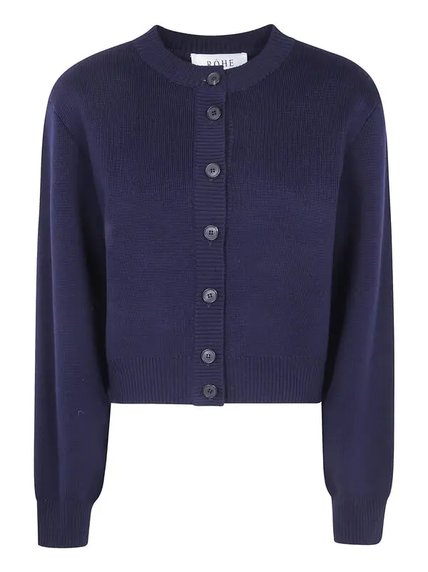 RÓHE Statement Shoulder Cardigan - Blue
