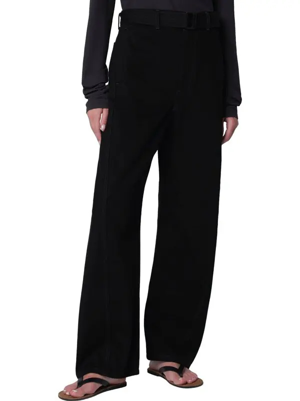 LEMAIRE Cotton Belted Trousers - Black