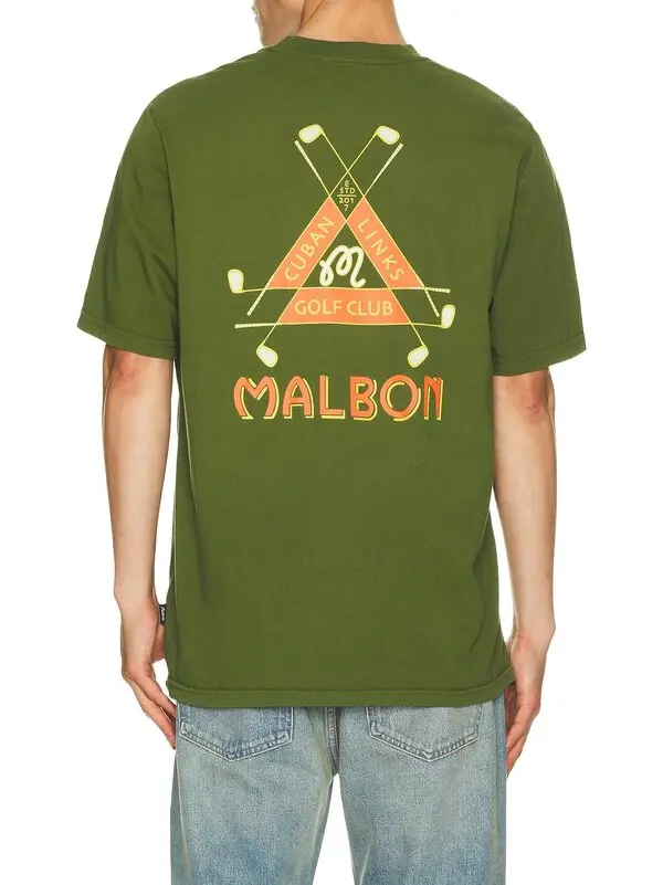 MALBON Bermuda Trinity Tee In Green - Chive