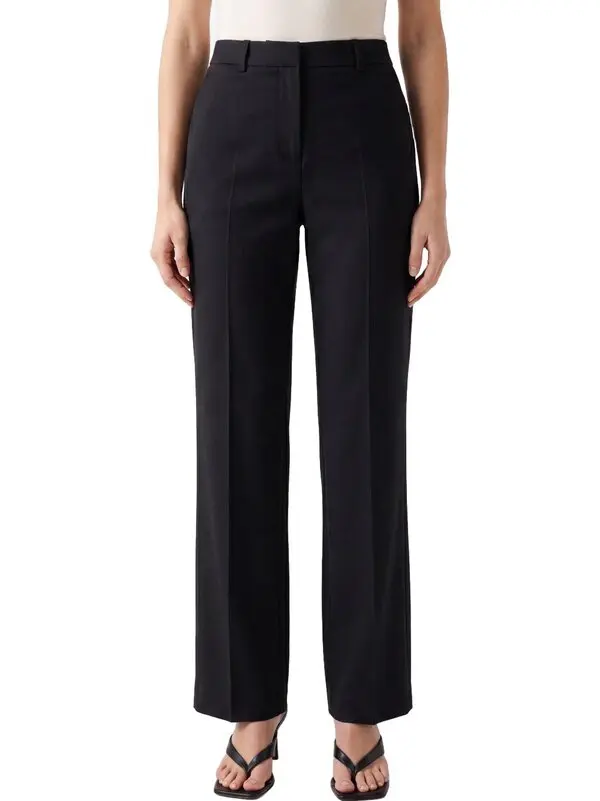 Moschino Low-waisted Wool Trousers With Pleats - Black