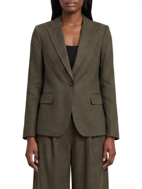 UMA WANG Single-breasted Cropped Blazer With Peak Lapels - Grey