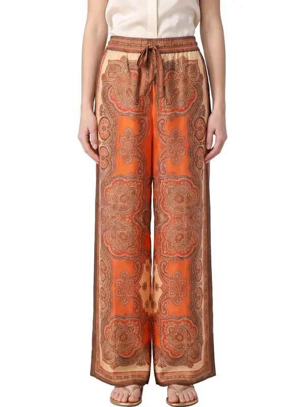 Zimmermann Mahon Paisley Print Silk Wide-leg Trousers - Orange