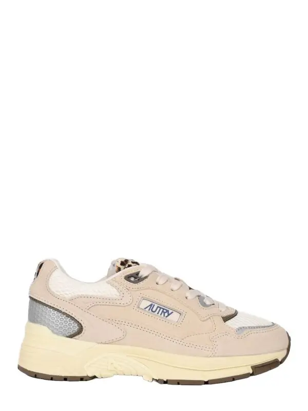AUTRY Hyperway Two-tone Leather And Mesh Sneakers - Dove Grey