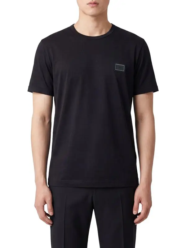 Dolce & Gabbana Tone-on-tone Logo Cotton T-shirt - Black