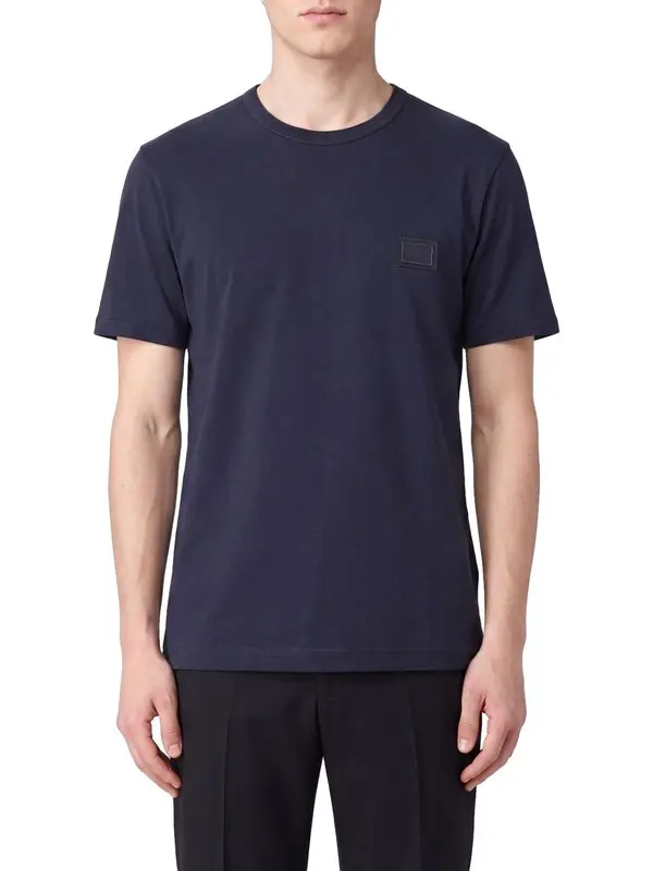 Dolce & Gabbana Tone-on-tone Logo Cotton T-shirt - Blue