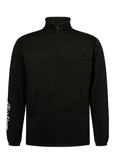 MALBON Long-sleeve Quarter-zip Woven Pullover - Black