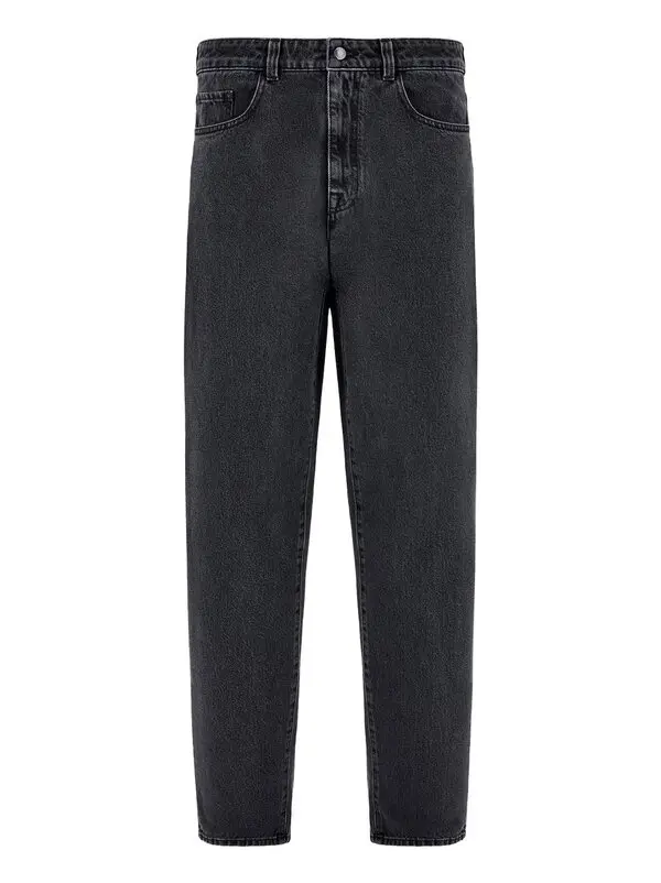 Canali Regular-fit Cotton Denim Jeans - Black