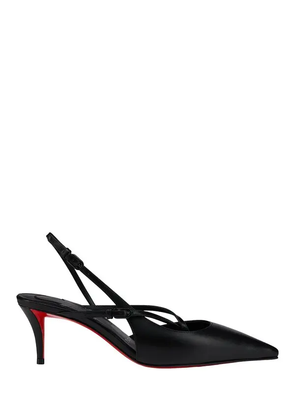 CHRISTIAN LOUBOUTIN Twistissimo Leather Slingback Pumps 60 - Black
