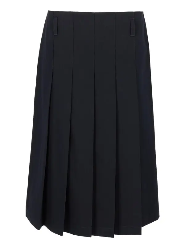 A.p.c. Pleated Cotton Skirt - Black