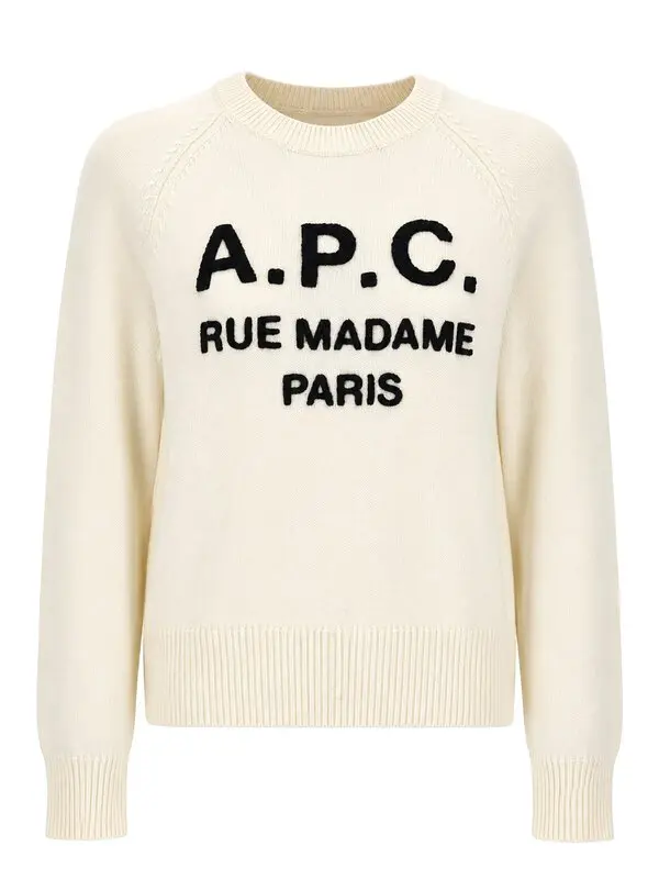 A.p.c. Alissa" Knit Top With Logo - Ivory