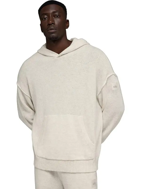 Alo Yoga Wool Cashmere Relaxed Fit Hoodie - Bone Heather